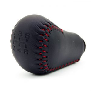 5 Speed Weighted Red Stitch Leather Gear Knob - Fuji Racing